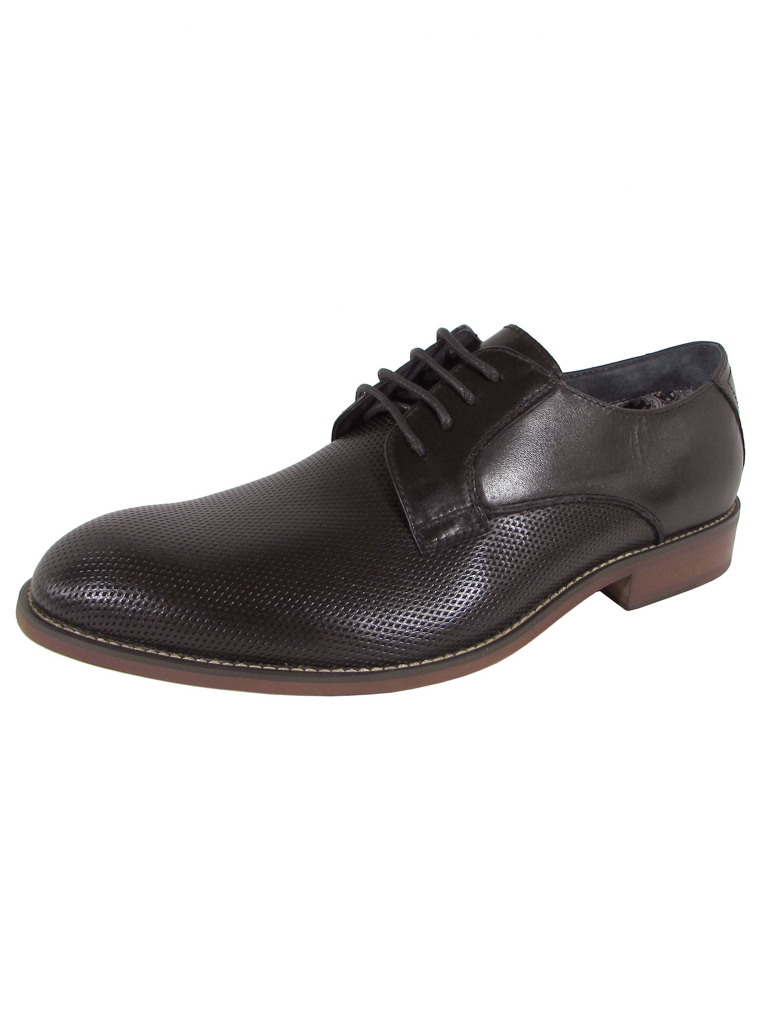 Steve Madden Mens P-Isomer Oxford Lace Up Dress Shoes, Black Leather ...