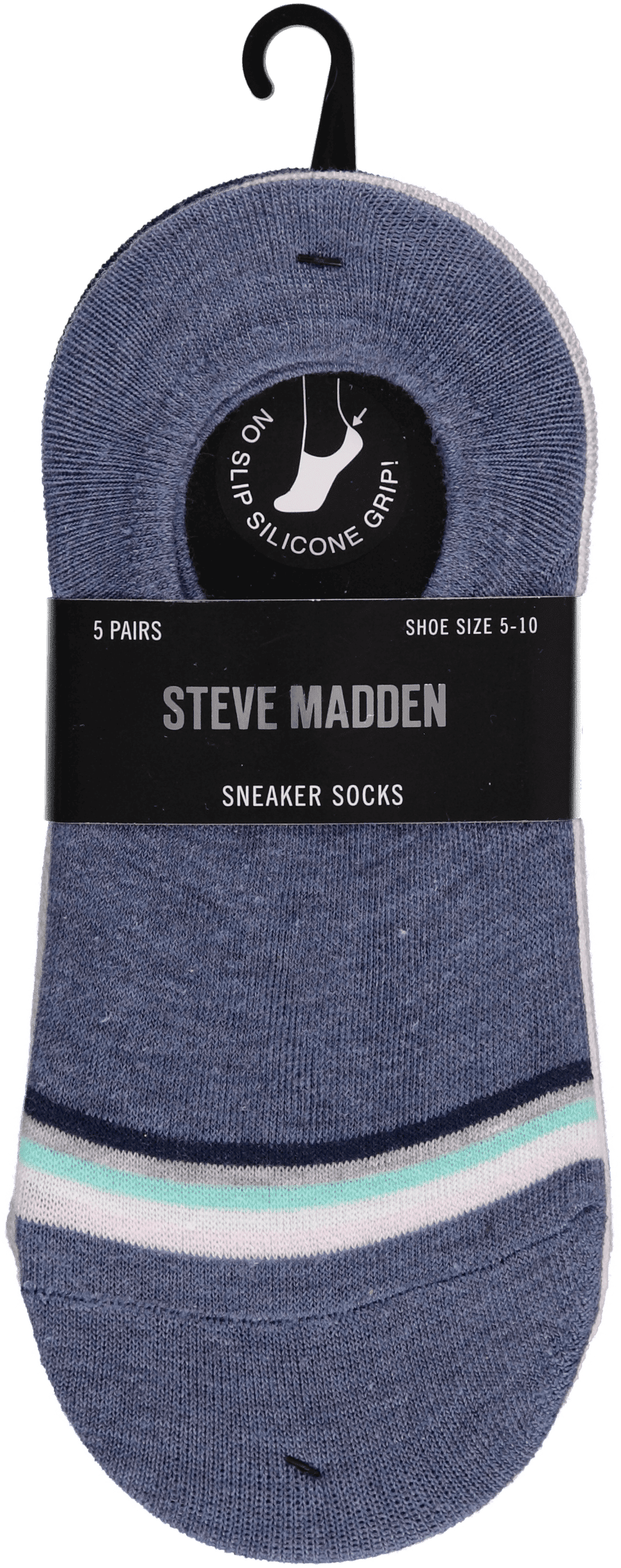 Steve Madden No-Show Comfortable Sneaker Socks, 5-Pack (Women's ...