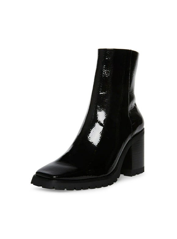 Black Patent Leather Booties