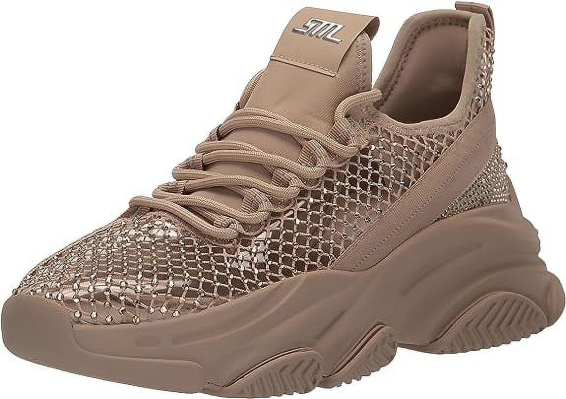 Steve Madden Phantom Tan Lace Up Stretchy Embellished Low Top Fashion ...