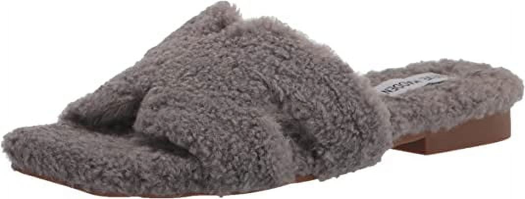 Steve Madden Seek Grey Slip On Squared Open Toe Comfy Low Heel Flat ...