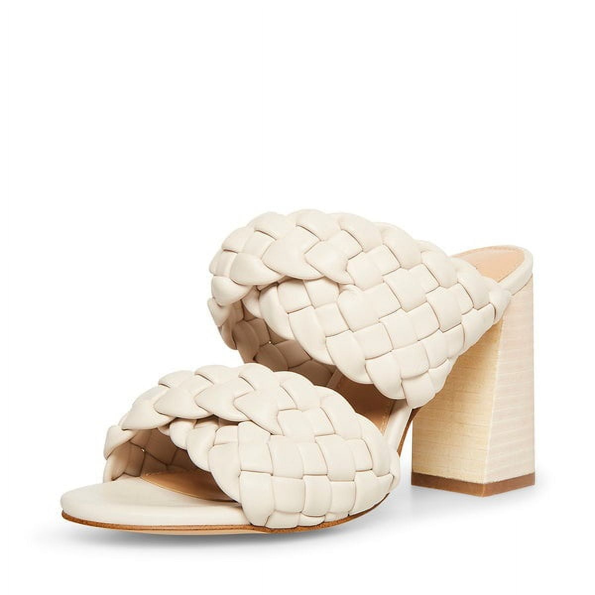 Steve Madden Twisted Bone Off White Leather Chunky Braided Straps Open ...