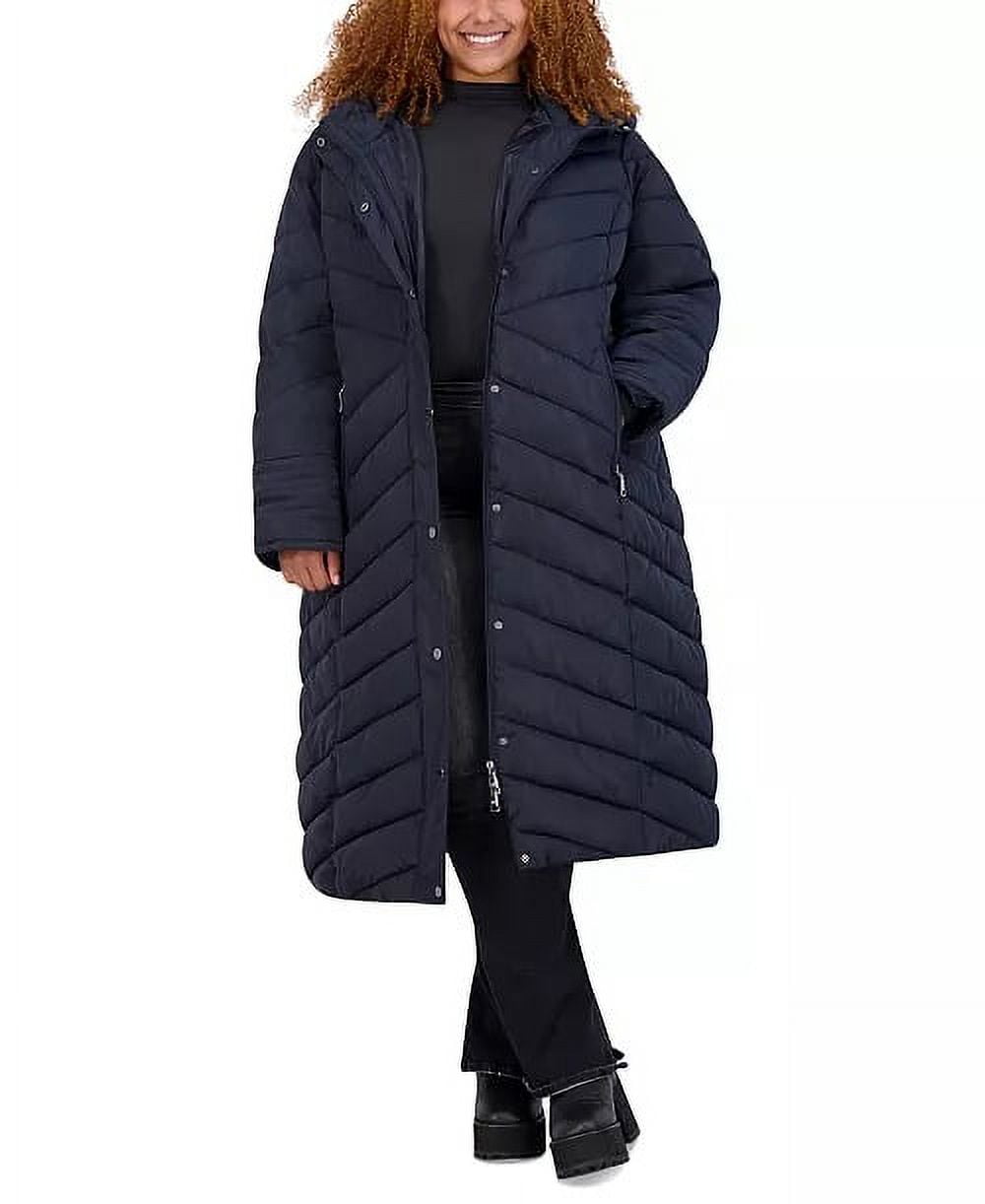 Steve Madden Women's BLACK Trendy Plus Size Hooded Maxi Puffer Coat, 2X ...