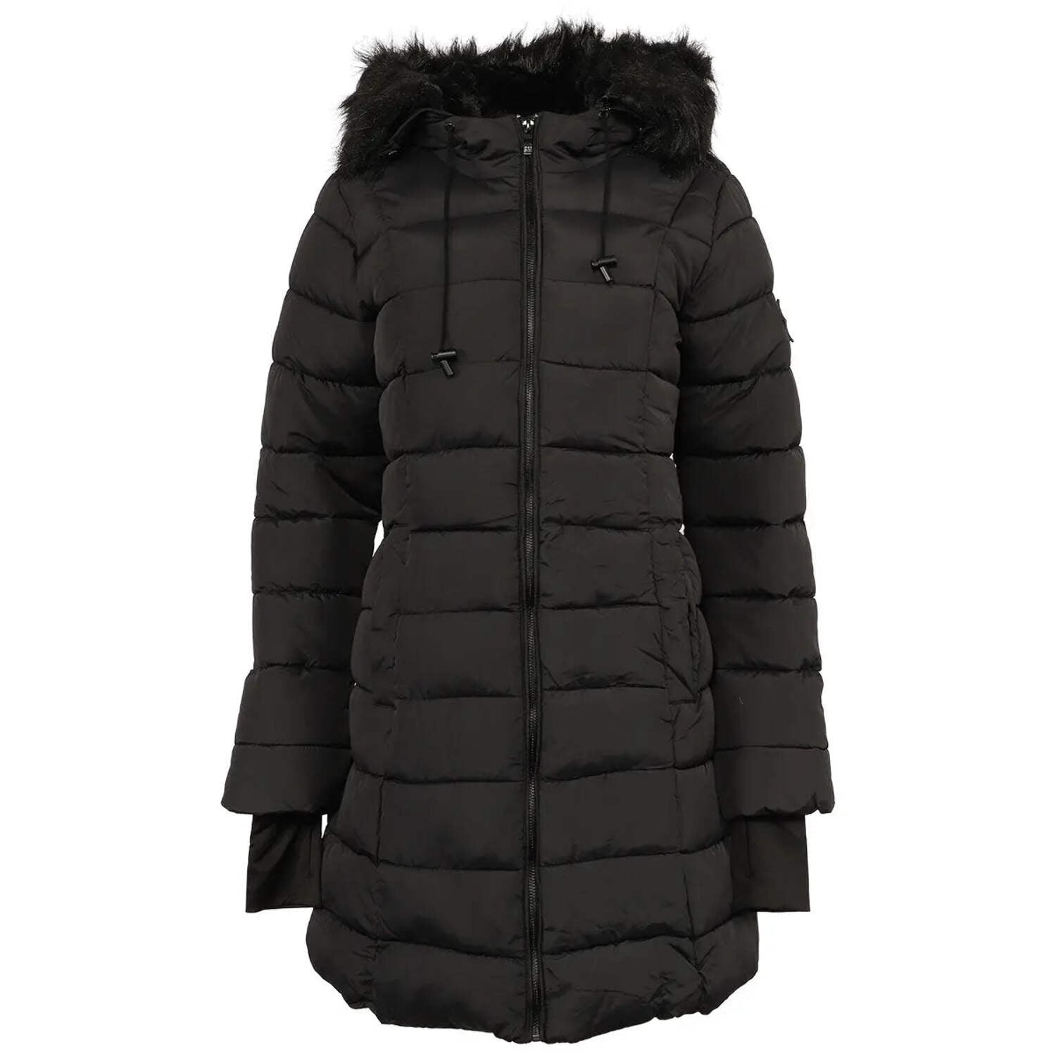 Steve Madden Women's Jacket with Faux Fur Hood - Walmart.com