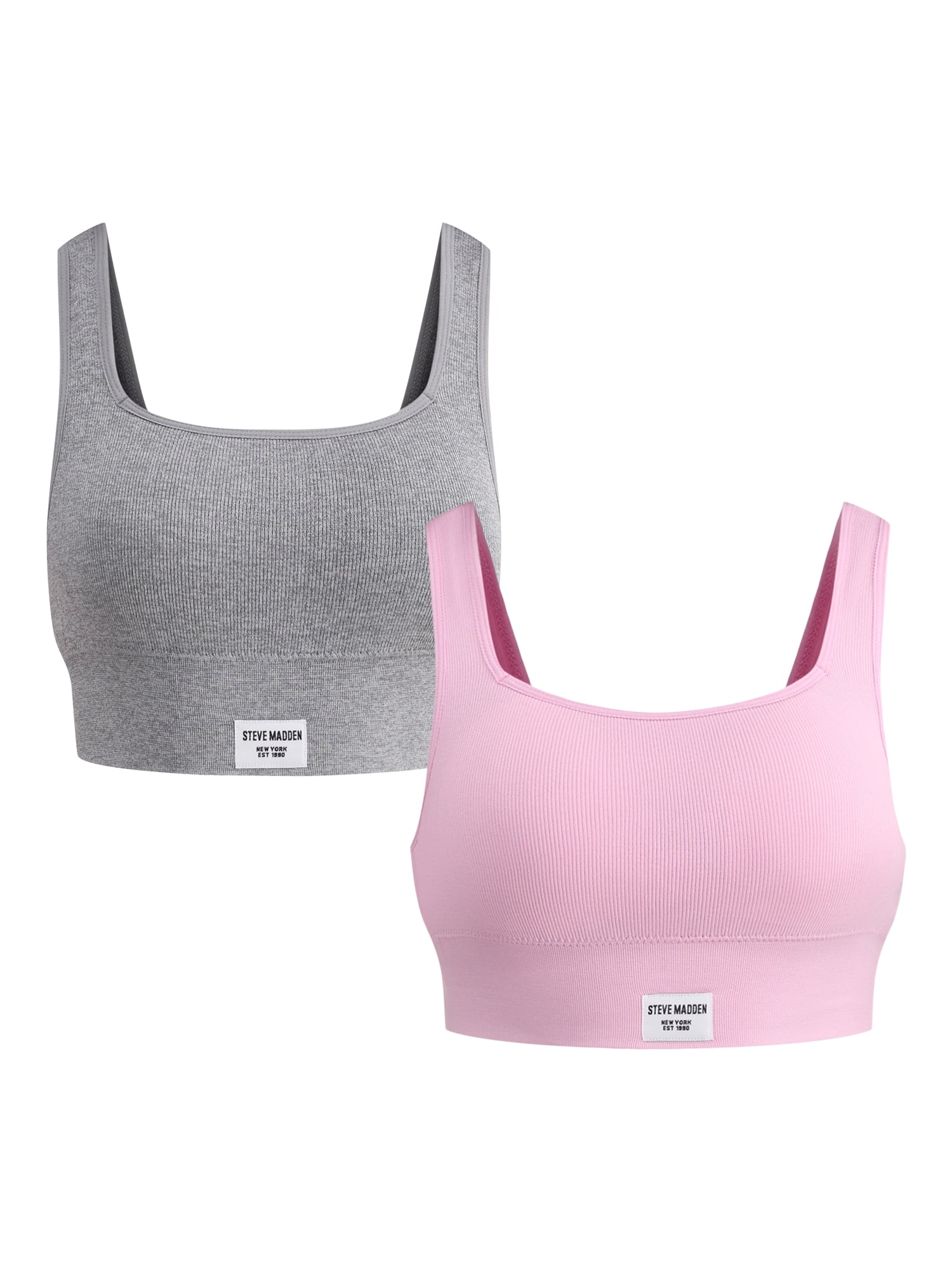 Steve Madden Women's Seamless Longline Comfort Bra, 2-Pack, Sizes S-XL ...