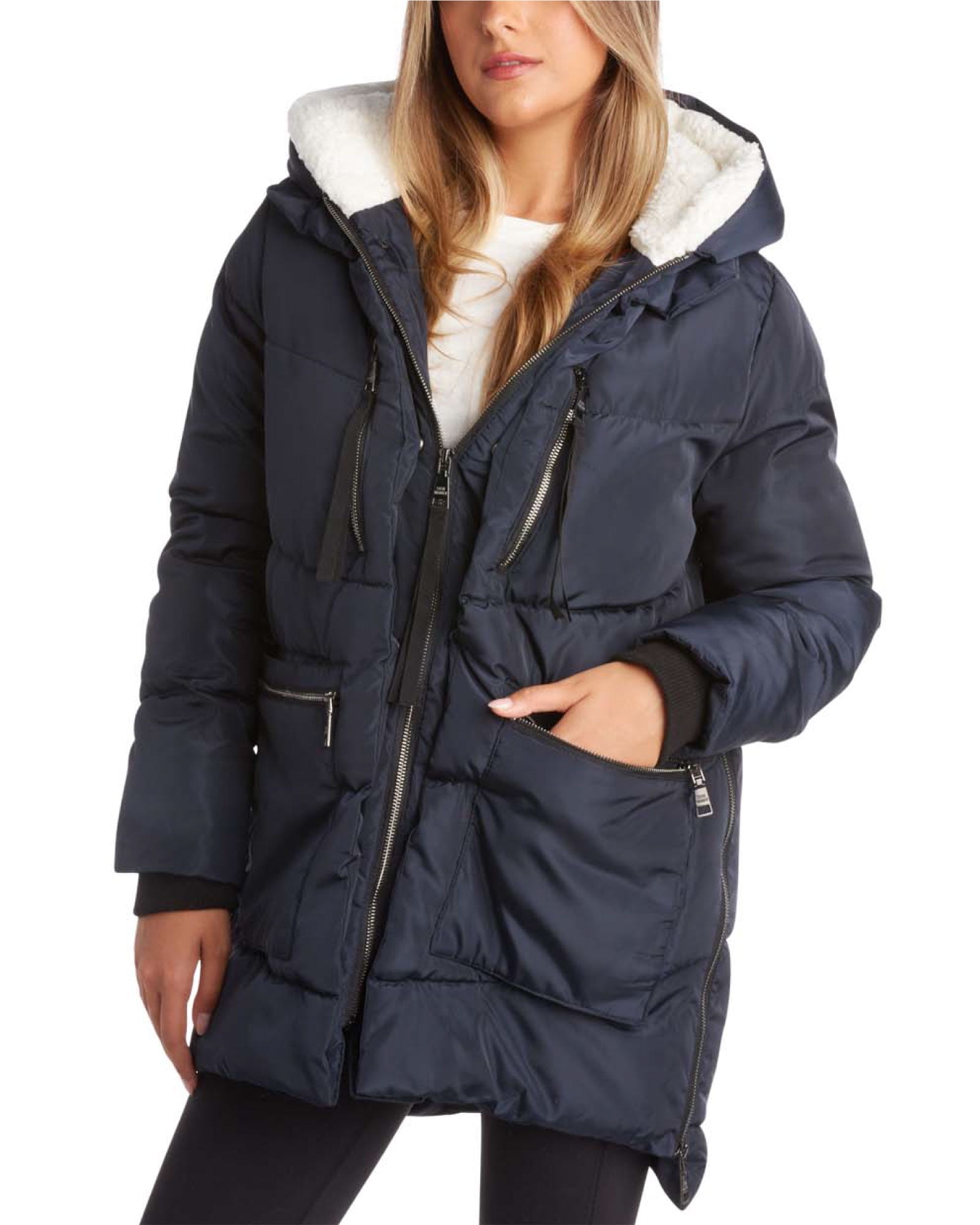 Steve Madden Womenâ€™s Winter Jacket, Insulated Quilted Puffer Parka ...