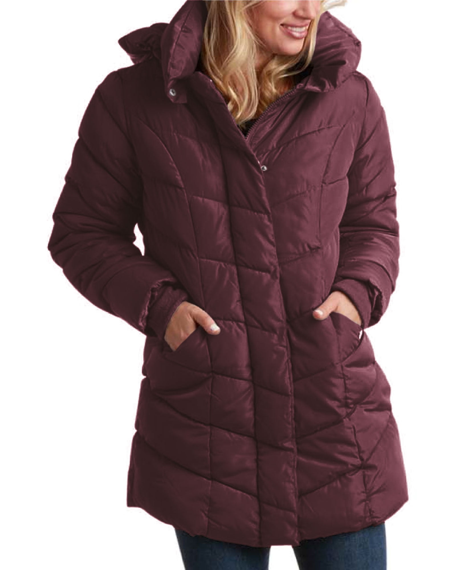 Steve Madden Women's Quilted Puffer Parka Coat – Faux Shearling ...