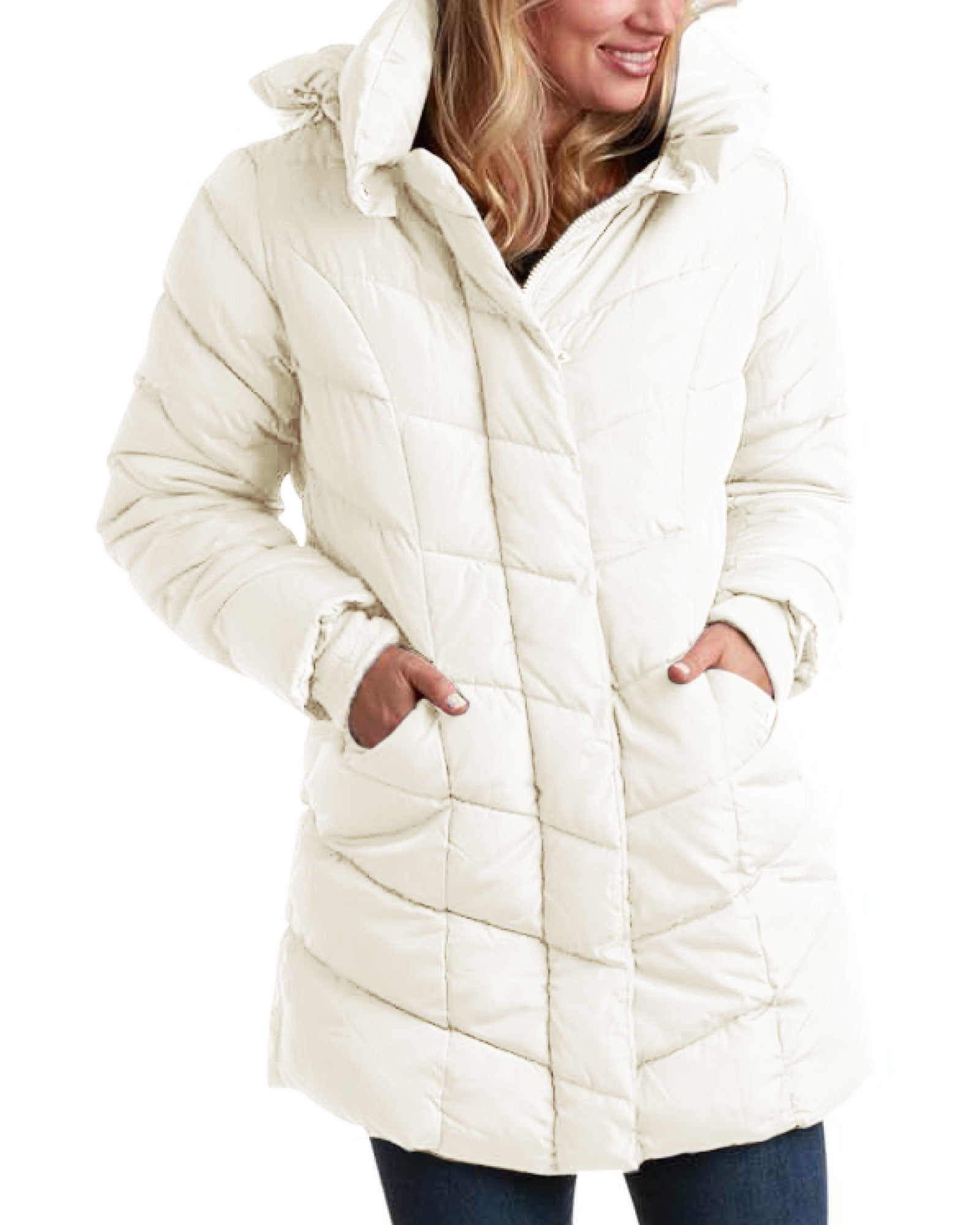 Steve Madden Puffer Parka Jacket for Women - Insulated Winter Coat with ...