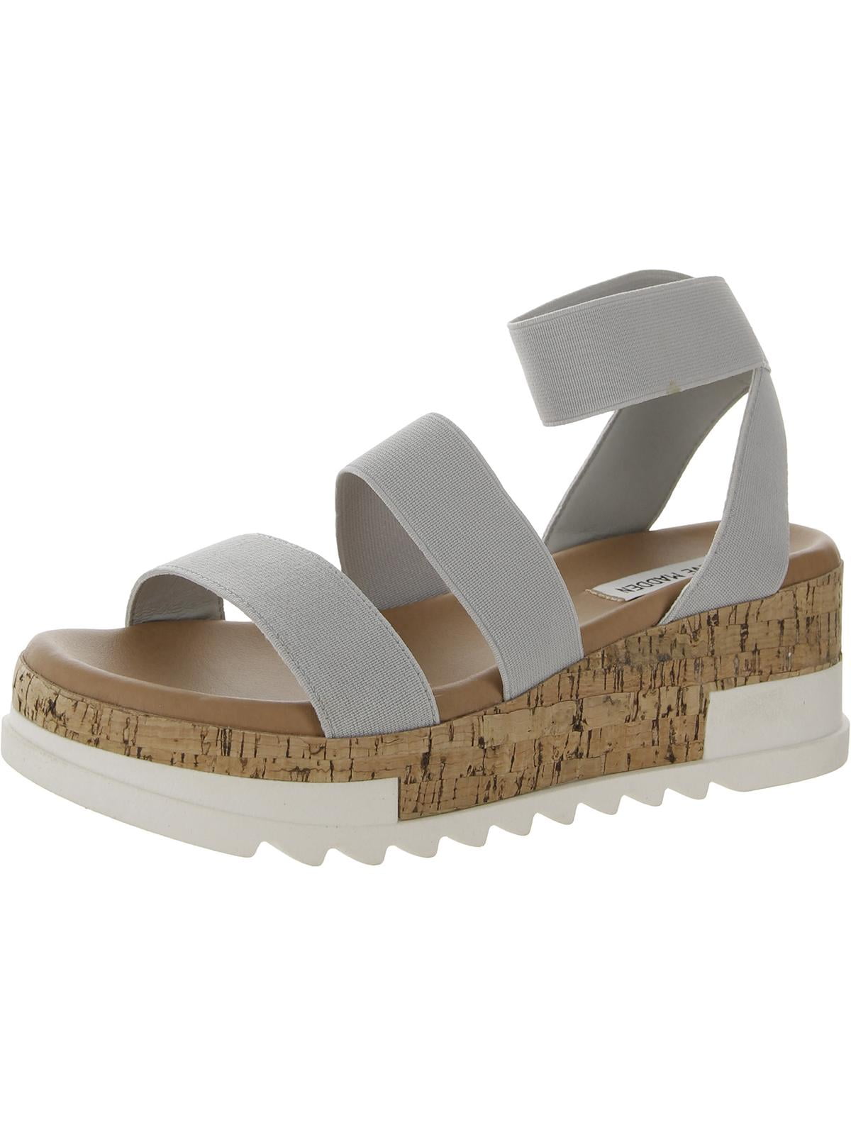 Steve Madden Womens Bandi Ankle Strap Cork Wedge Sandals
