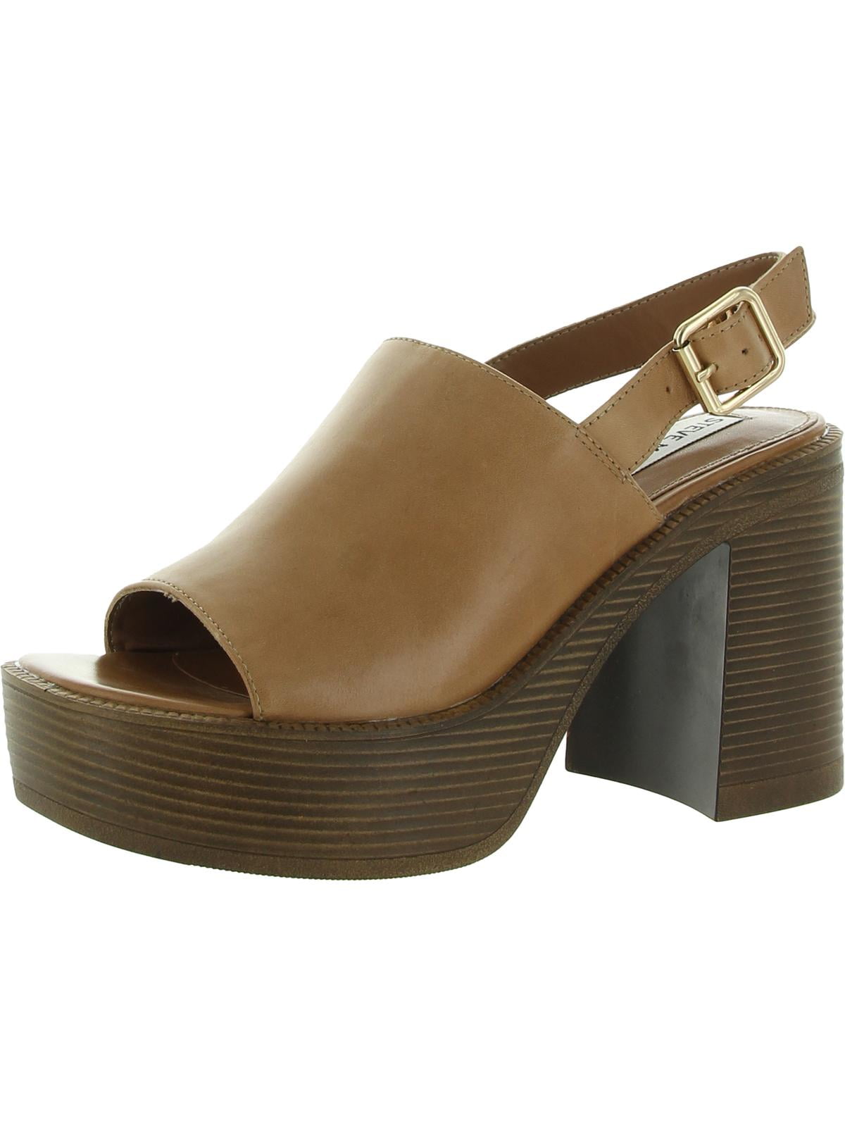 Steve Madden Womens Buffet Leather Slingback Platform Heels - Walmart.com