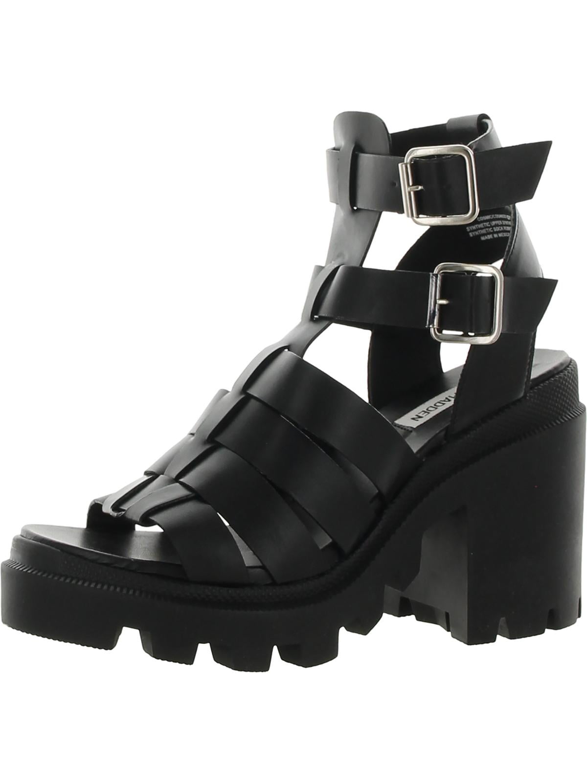 Steve Madden Womens Cosmic Faux Leather Ankle Strap Gladiator Sandals ...