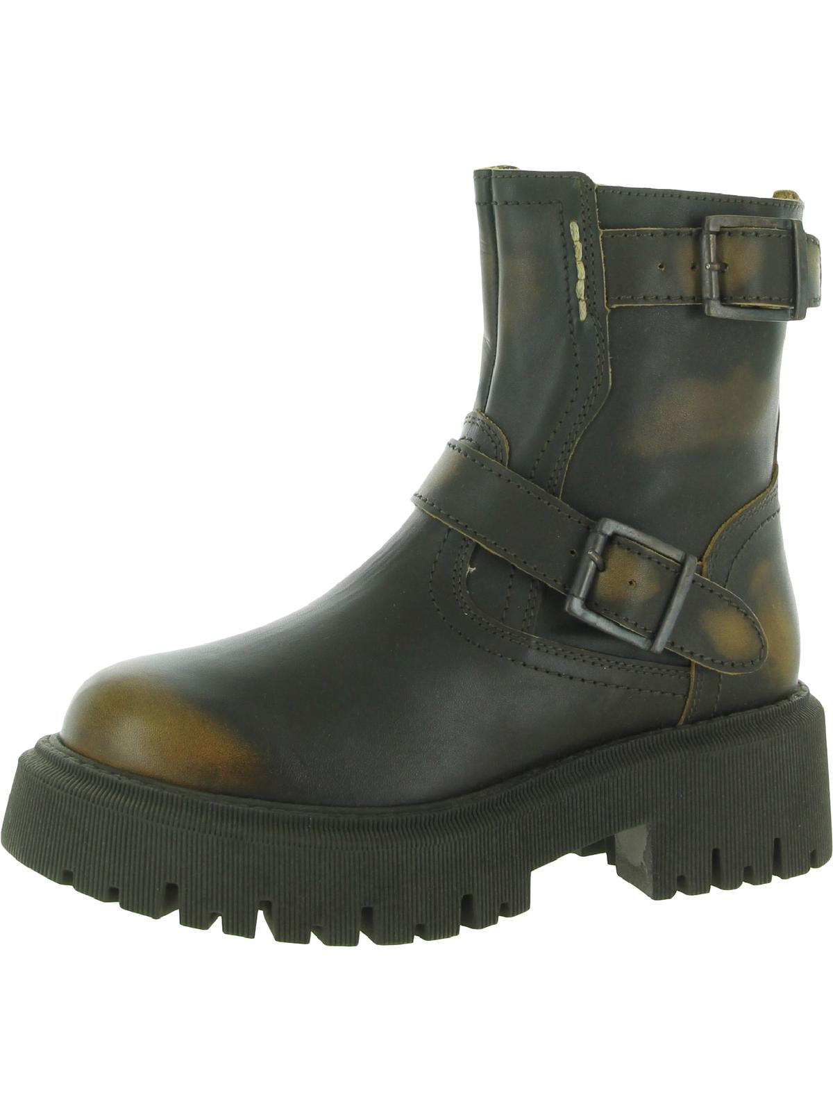 Steve Madden Womens Excursion Distressed Leather Ankle Boots - Walmart.com