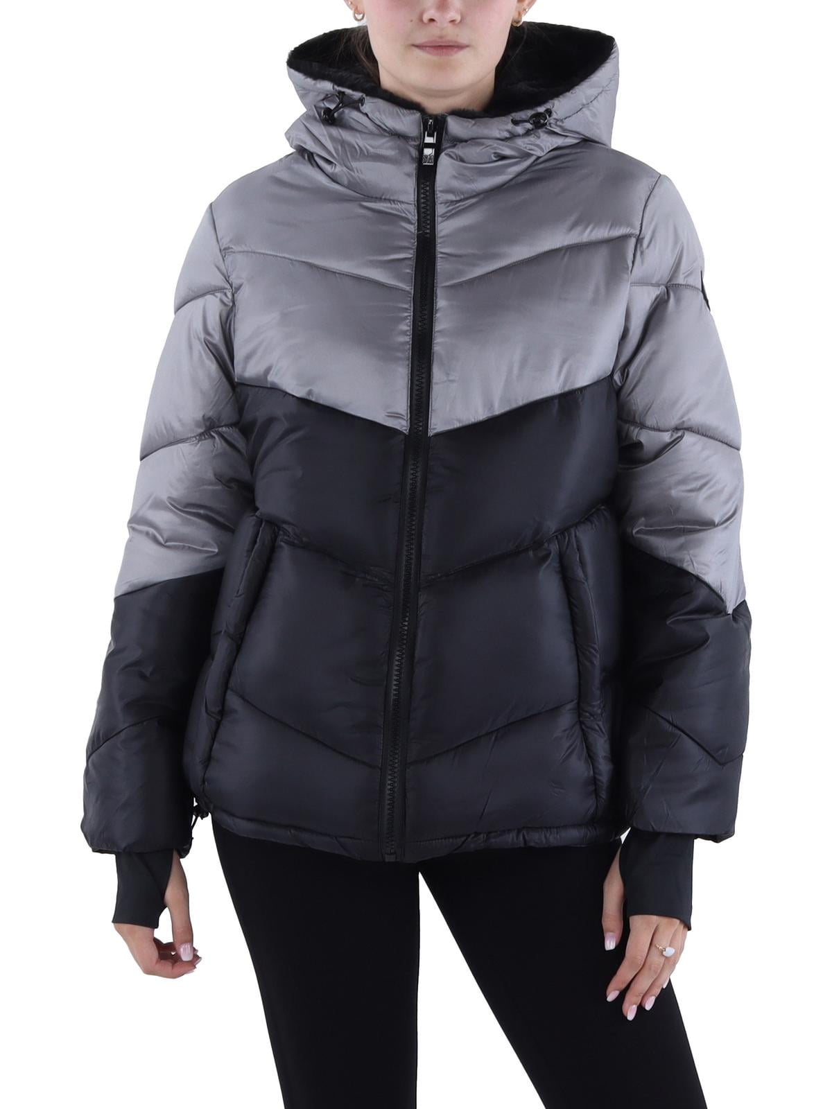 Steve Madden Womens Faux Fur Lined Cold Weather Puffer Jacket - Walmart.com