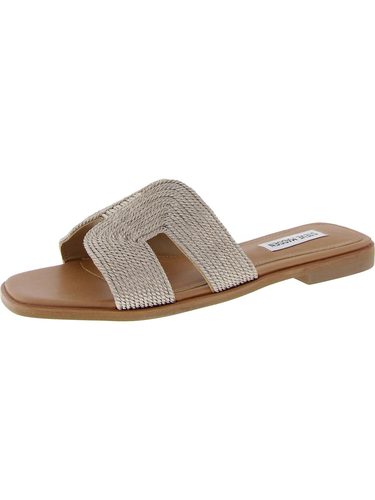 Steve Madden Womens Hadyn Leather Open Toe Slide Sandals - Walmart.com