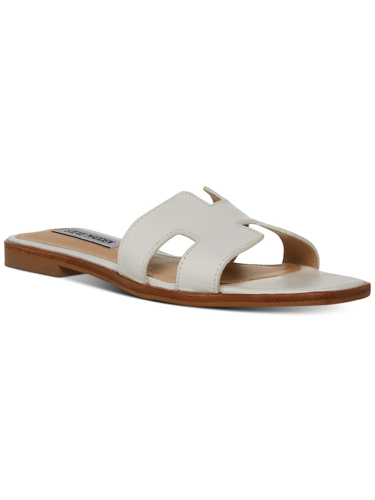 Steve Madden Womens Hadyn Leather Open Toe Slide Sandals - Walmart.com