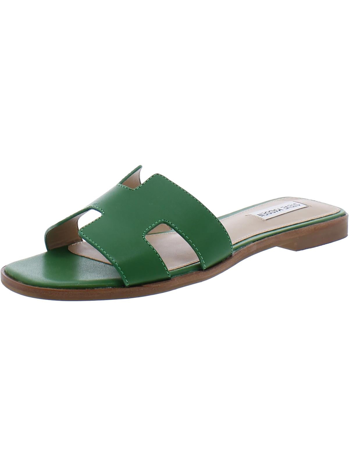 Steve Madden Womens Hadyn Leather Open Toe Slide Sandals - Walmart.com