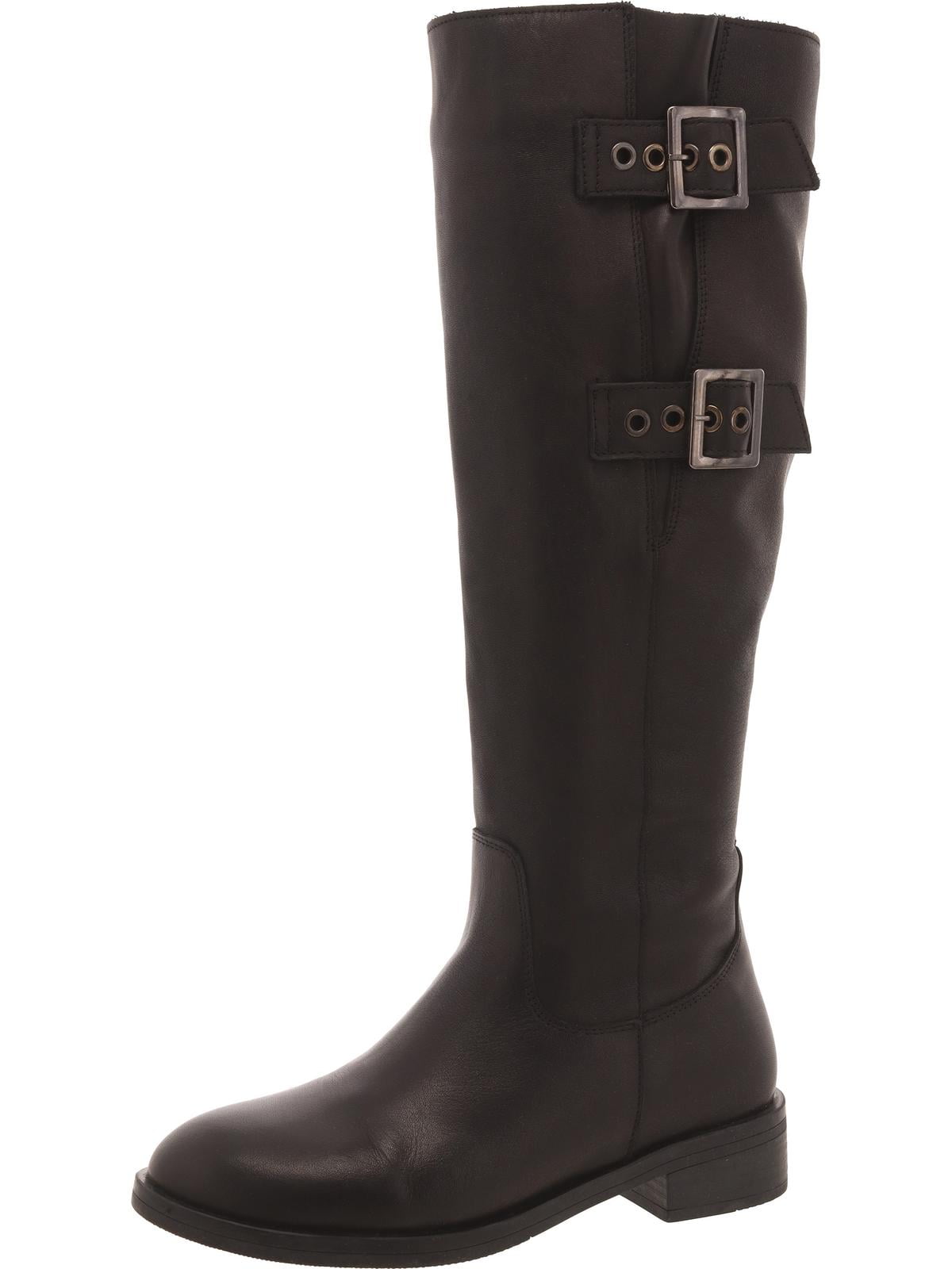 Steve Madden Womens Jaymes Leather Block Heel Knee-High Boots - Walmart.com