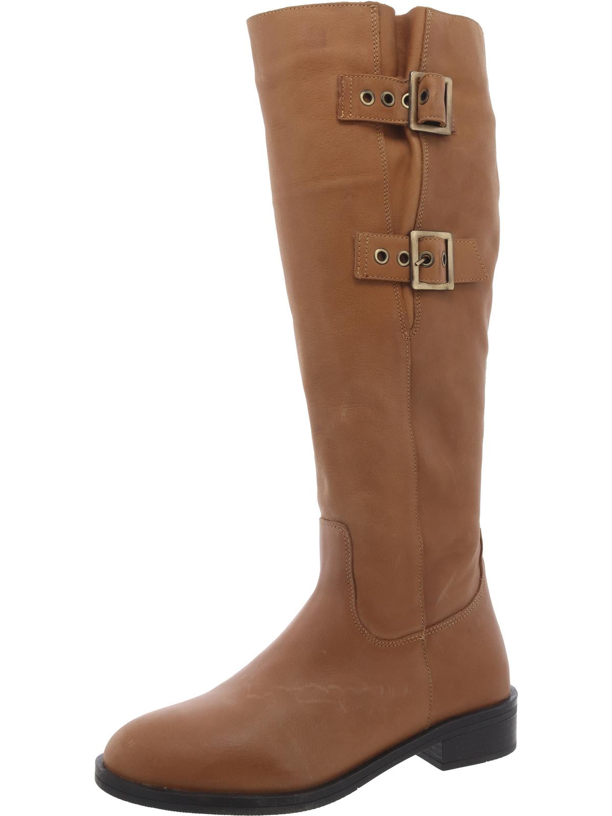 Steve Madden Womens Jaymes Leather Block Heel Knee-High Boots - Walmart.com