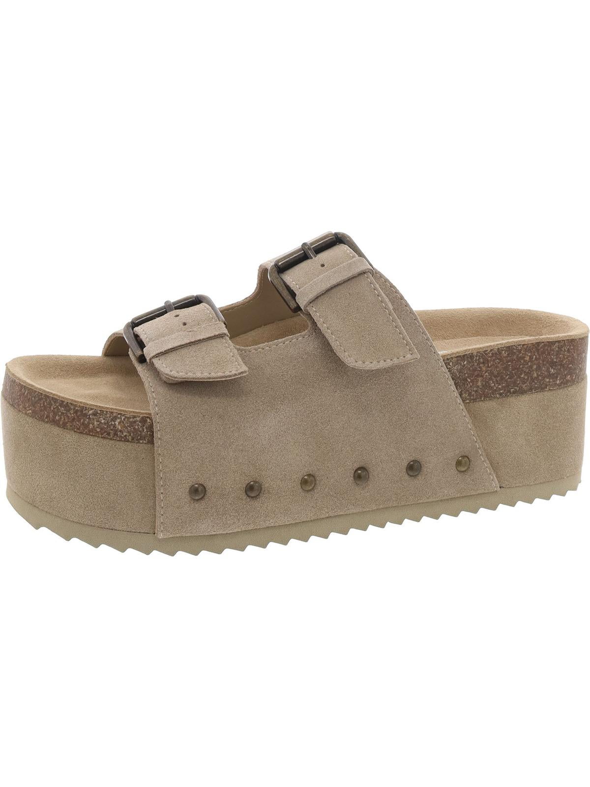 Steve Madden Womens Kali Suede Platform Slide Sandals - Walmart.com