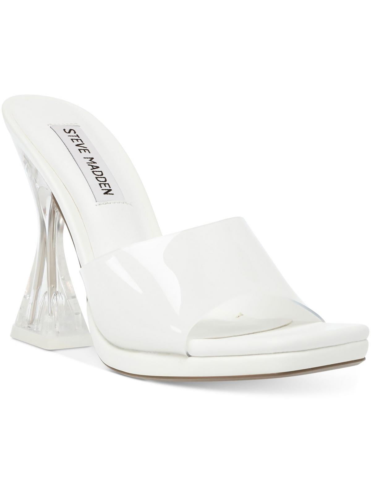 Steve Madden Womens Lipa Faux Leather Square Toe Mule Sandals - Walmart.com