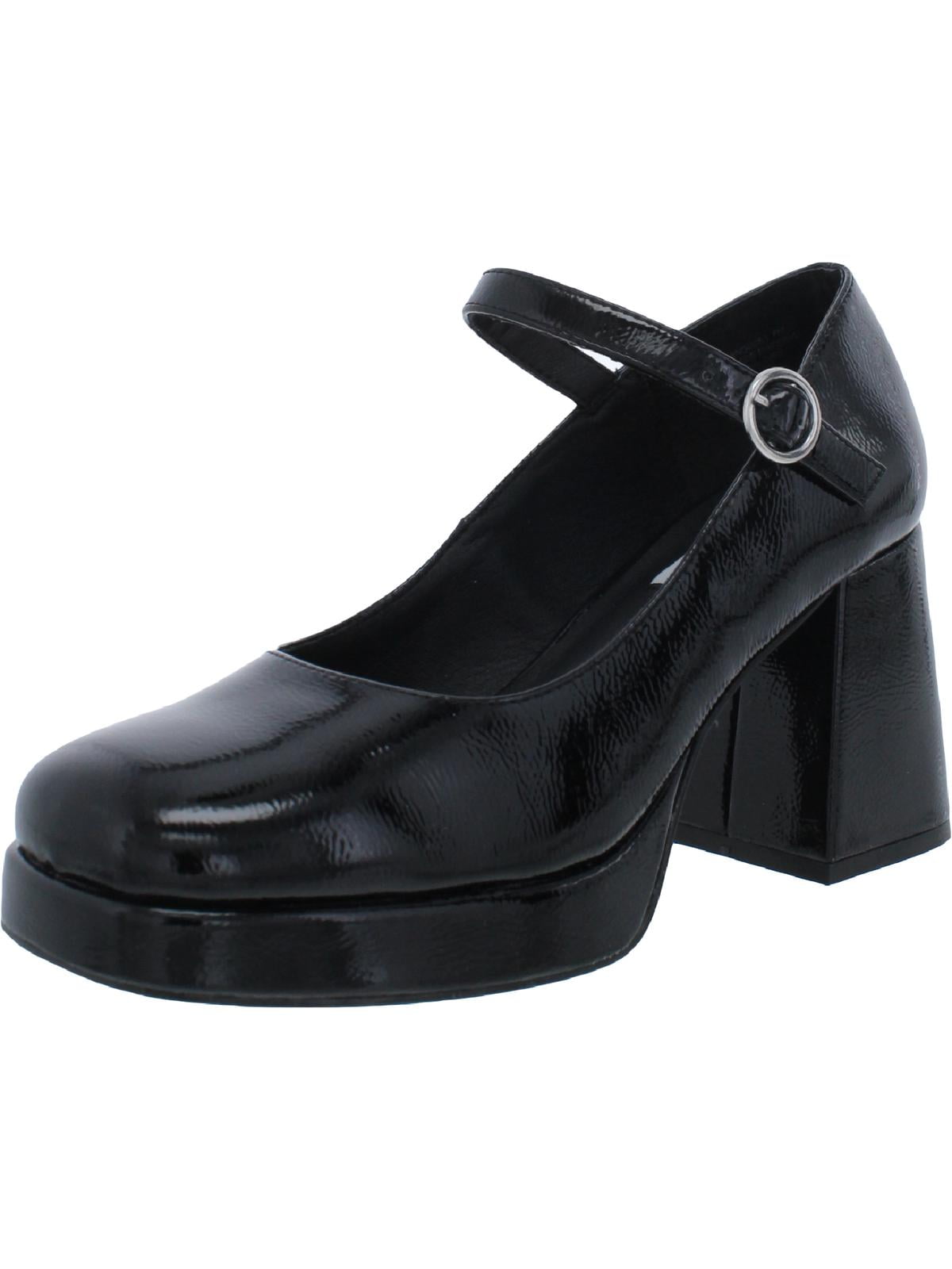 Steve Madden Womens Mingle Patent Block Heel Mary Jane Heels - Walmart.com