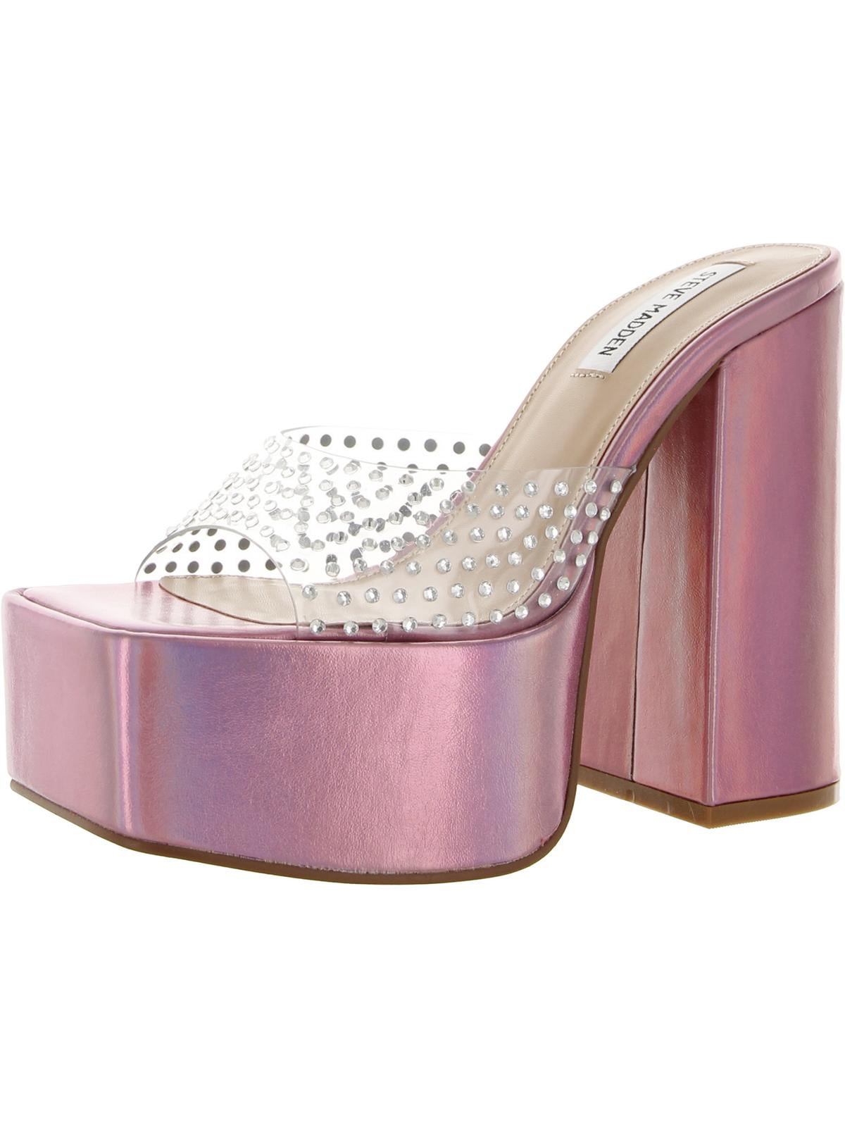 Steve Madden Womens Ruby Embellished Slip-On Platform Sandals - Walmart.com