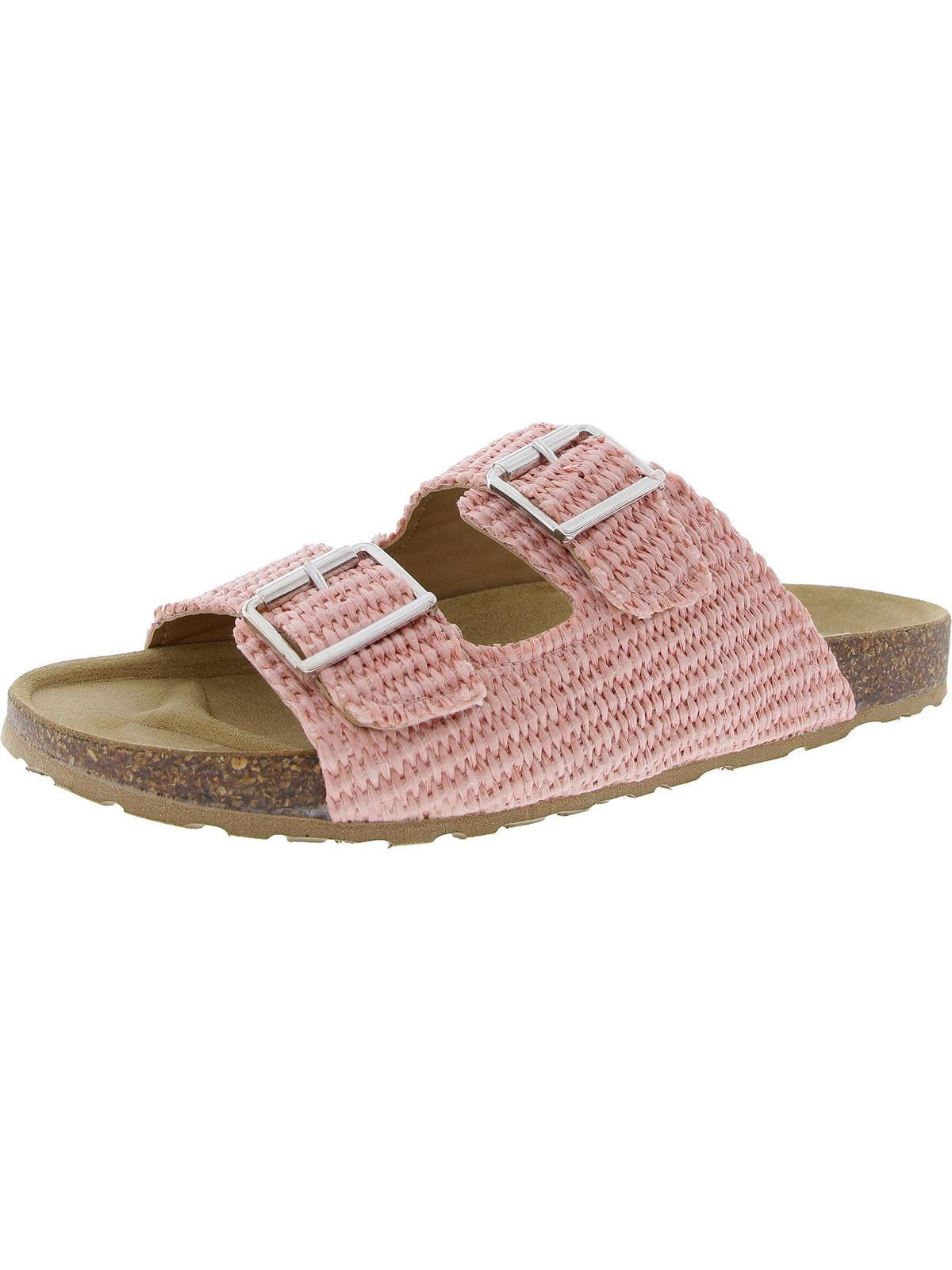 Steve Madden Womens Santiago Woven Straw Slide Sandals - Walmart.com