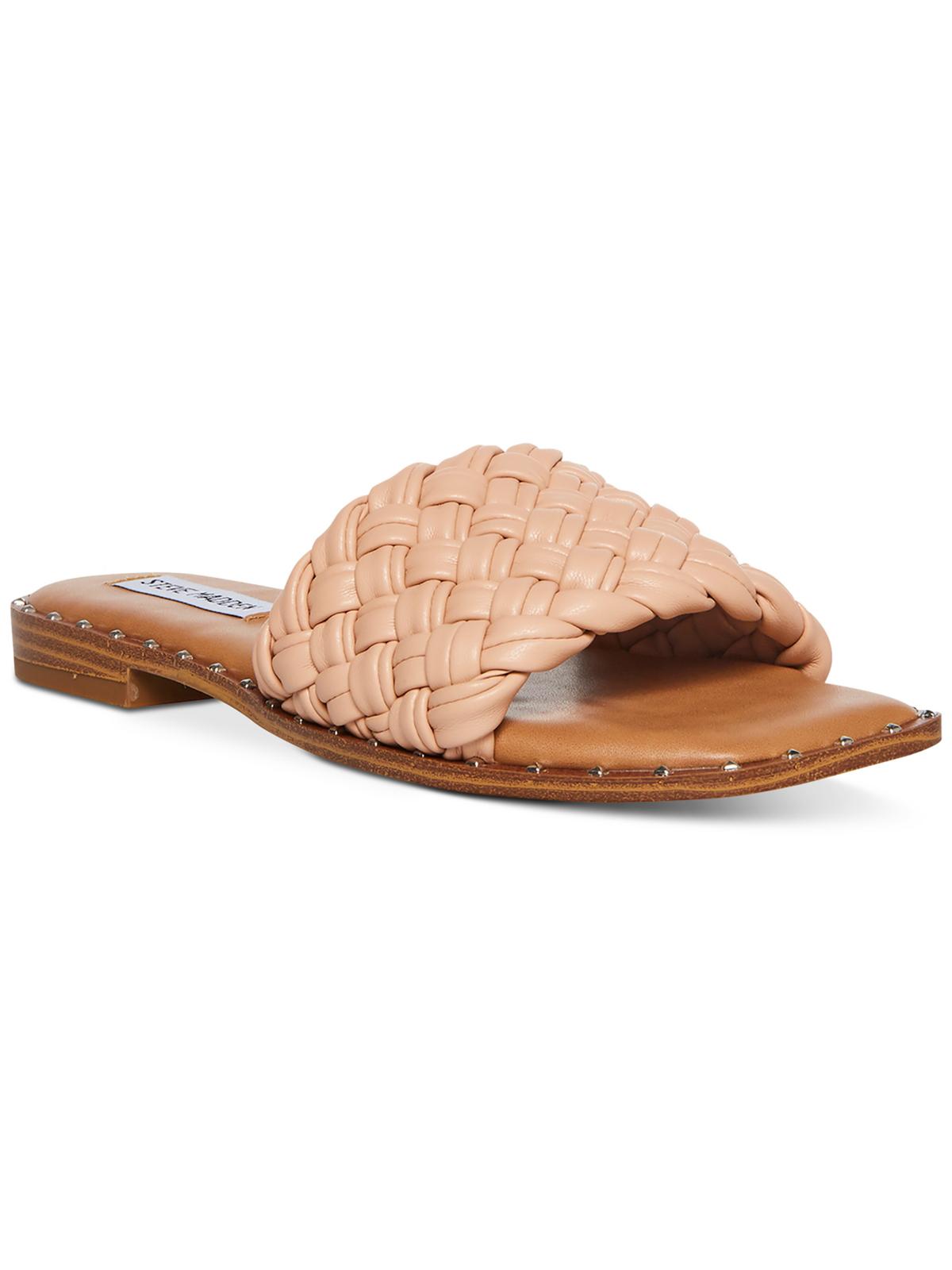 Steve Madden Womens Santina Faux Leather Woven Slide Sandals - Walmart.com