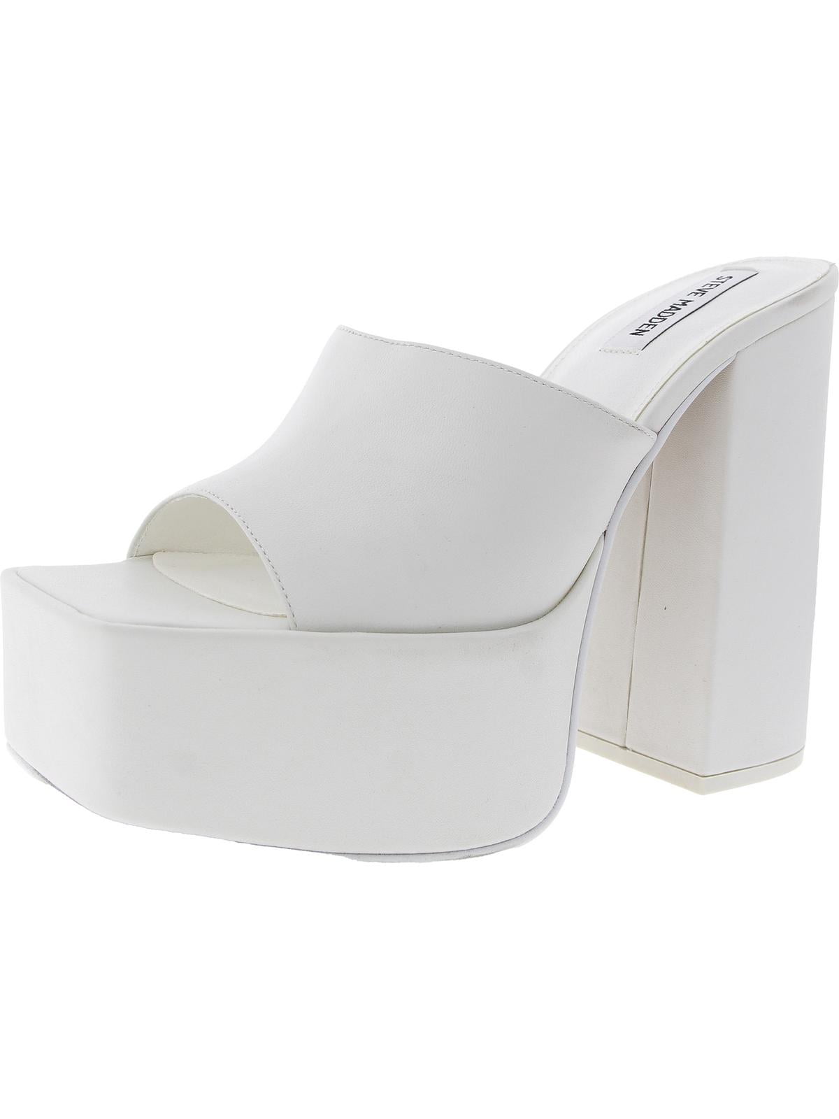 Steve Madden Womens TRIXIE Block Heel Leather Platform Sandals ...