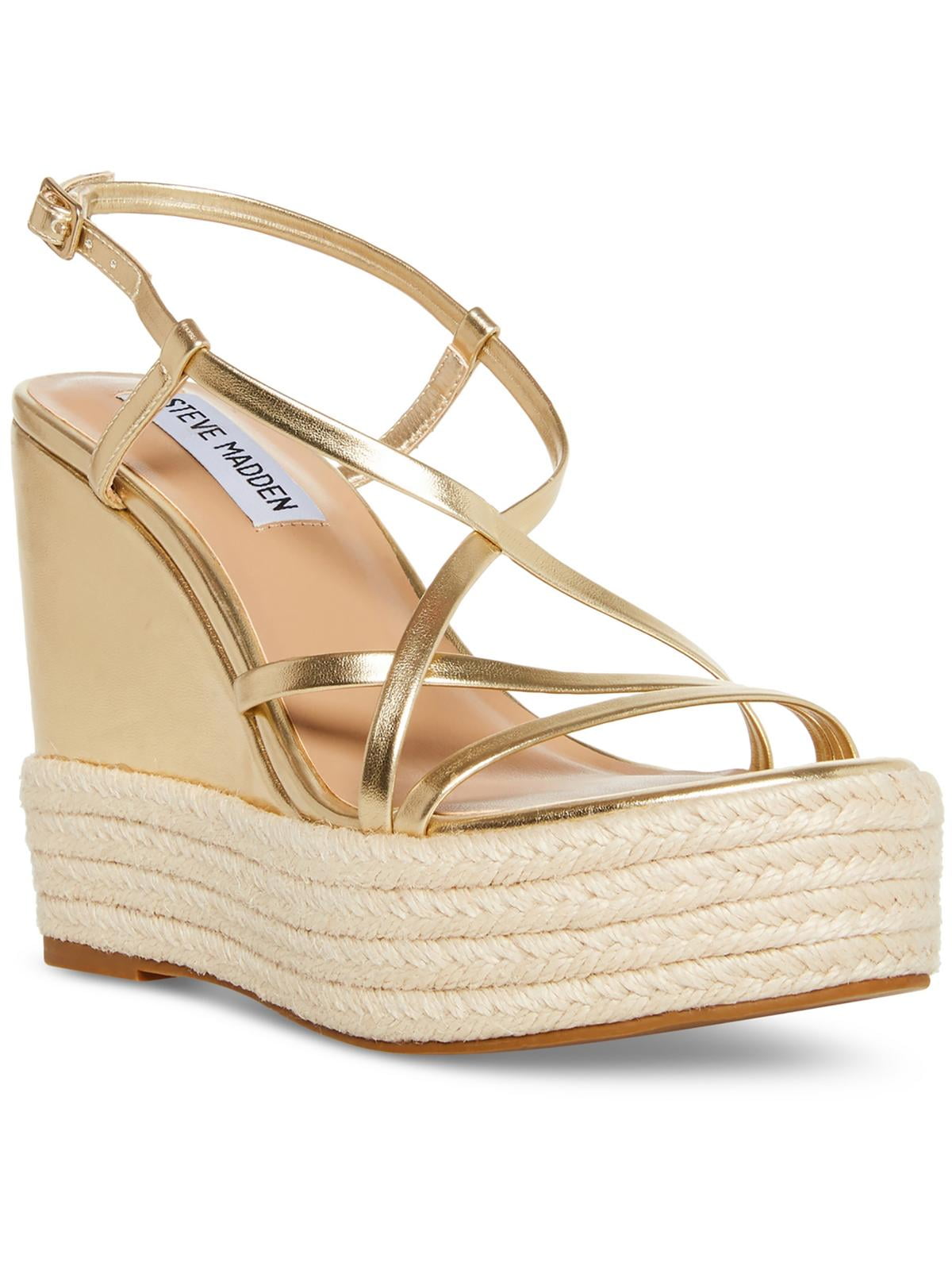 Steve Madden Womens whitlee Faux Leather Dressy Wedge Sandals - Walmart.com