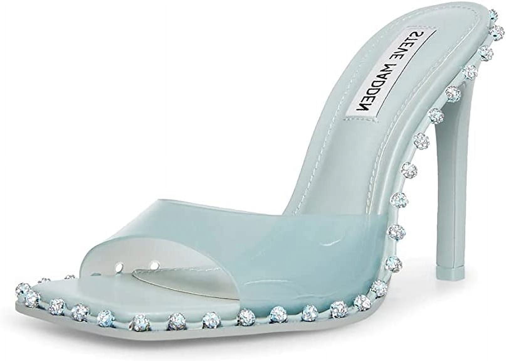 Steve Madden Zabrina Mint Green Open Toe Slide Stiletto Heel With ...