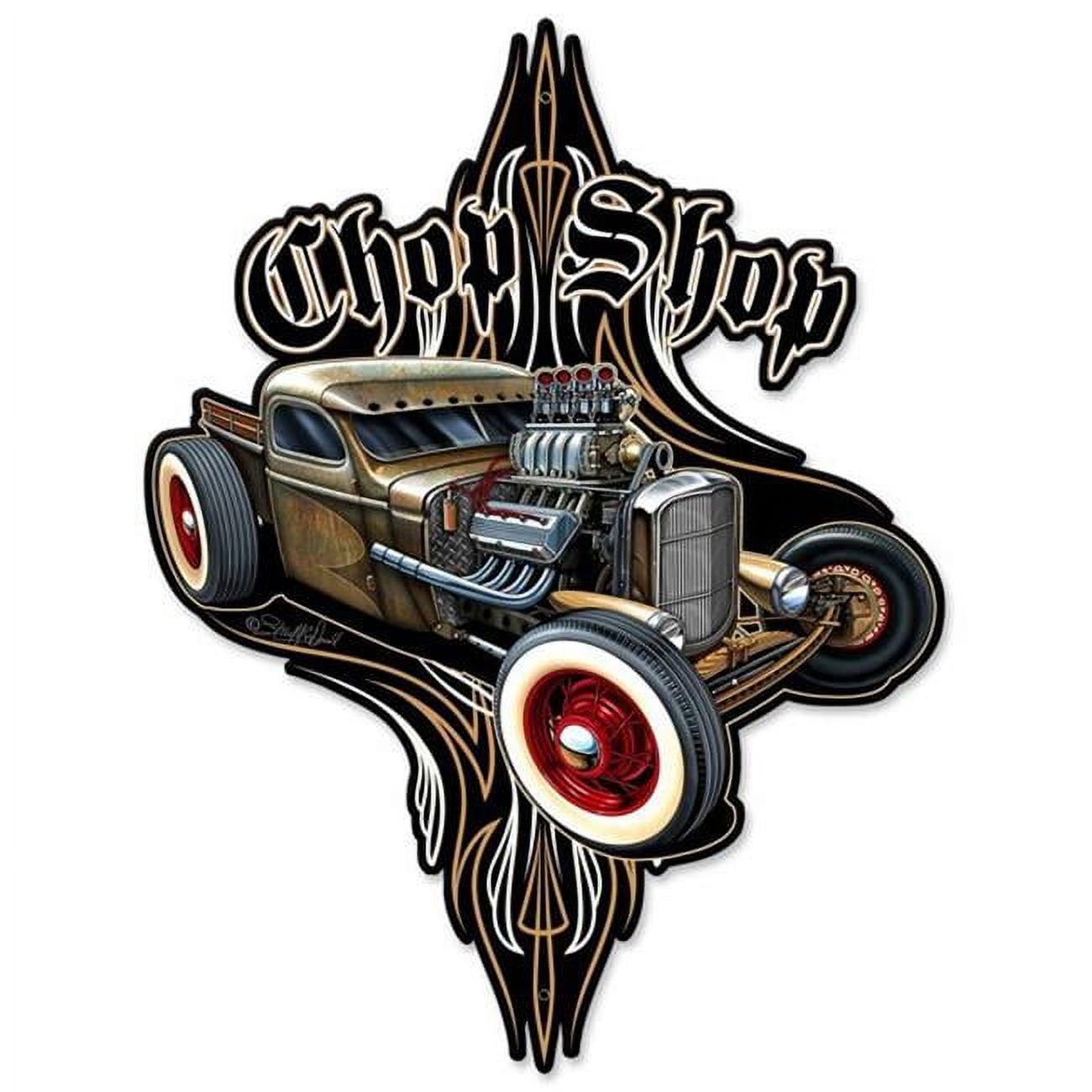Steve McDonald SM571 14 x 18 in. Rat Rod Chop Shop Plasma Metal Sign ...