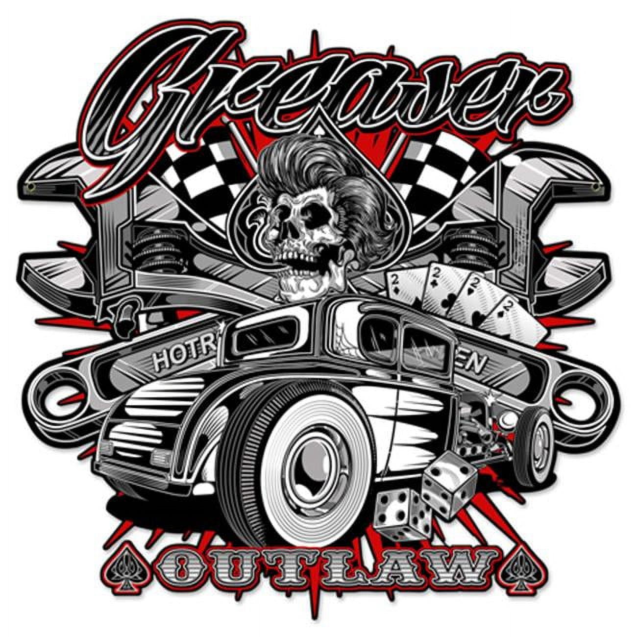 Steve McDonald SM606 24 x 24 in. Greaser 3 Plasma Metal Sign - Walmart.com