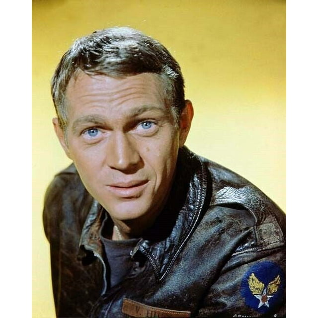 Steve McQueen in leather flying jacket as Hilts The Great Escape 5x7 ...