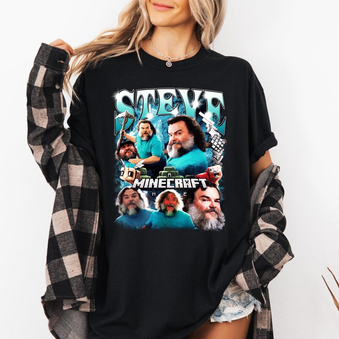 Steve Minecraft Movie Shirt, Jack Black Minecraft Shirt, Minecraft ...