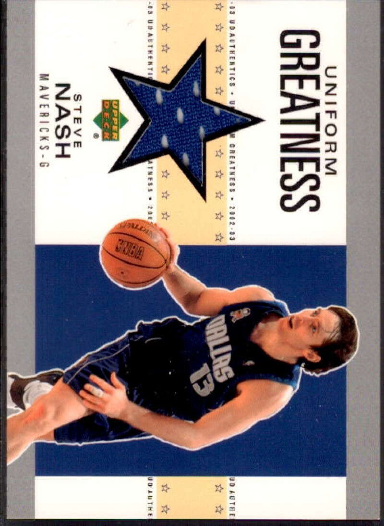 Steve Nash Card 2002-03 UD Authentics Uniform Greatness #SNU - Walmart.com