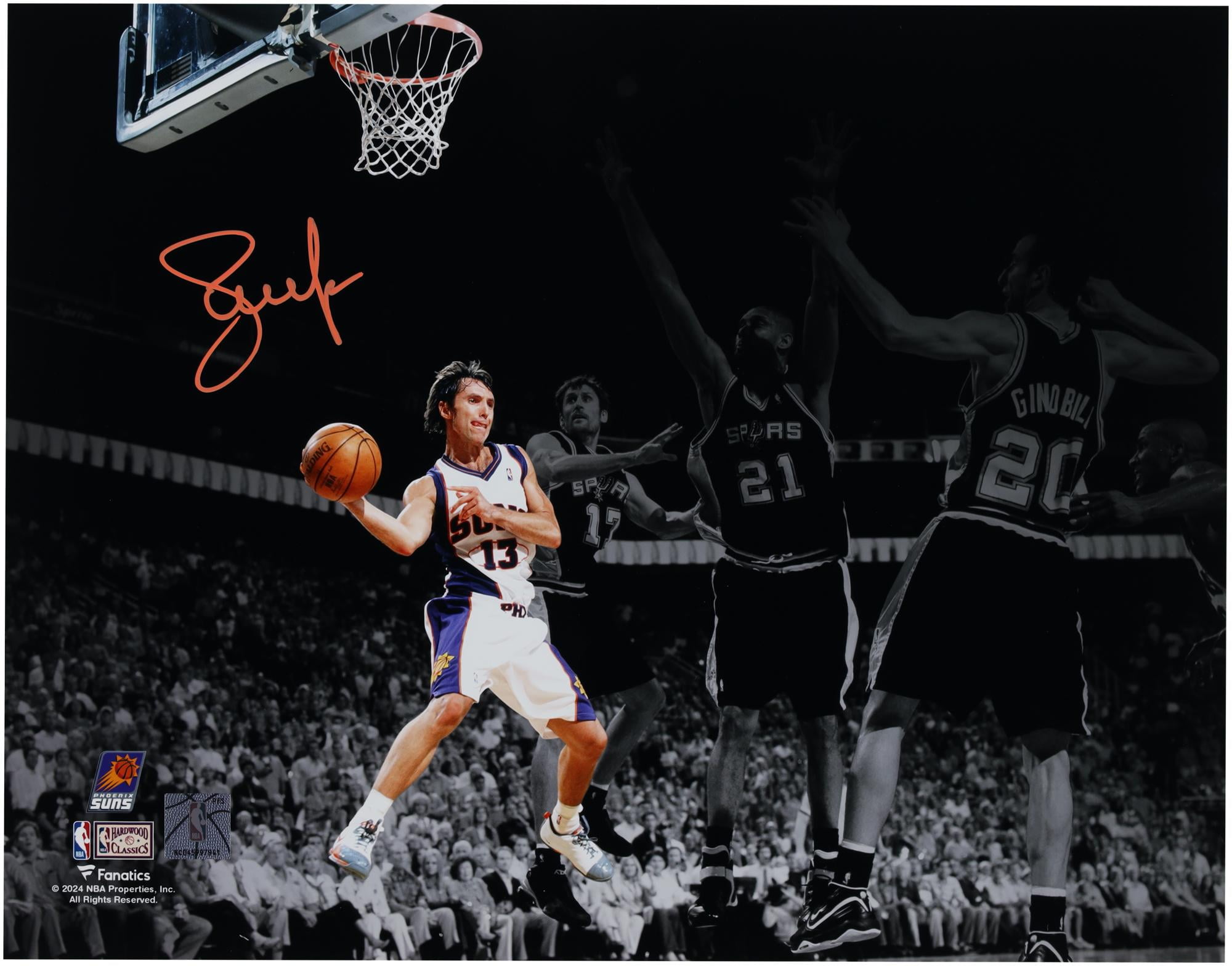 Steve Nash Phoenix Suns Autographed 11" x 14" Passing vs. San Antonio ...
