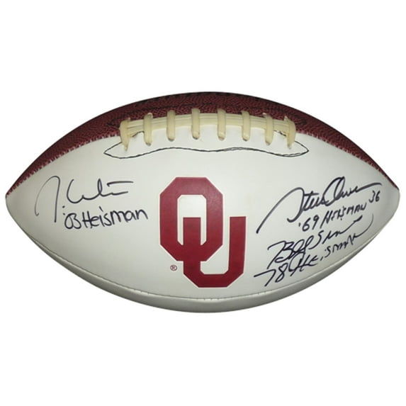 Steve Owens, Billy Sims, Jason White Autographed Oklahoma Sooners Logo ...