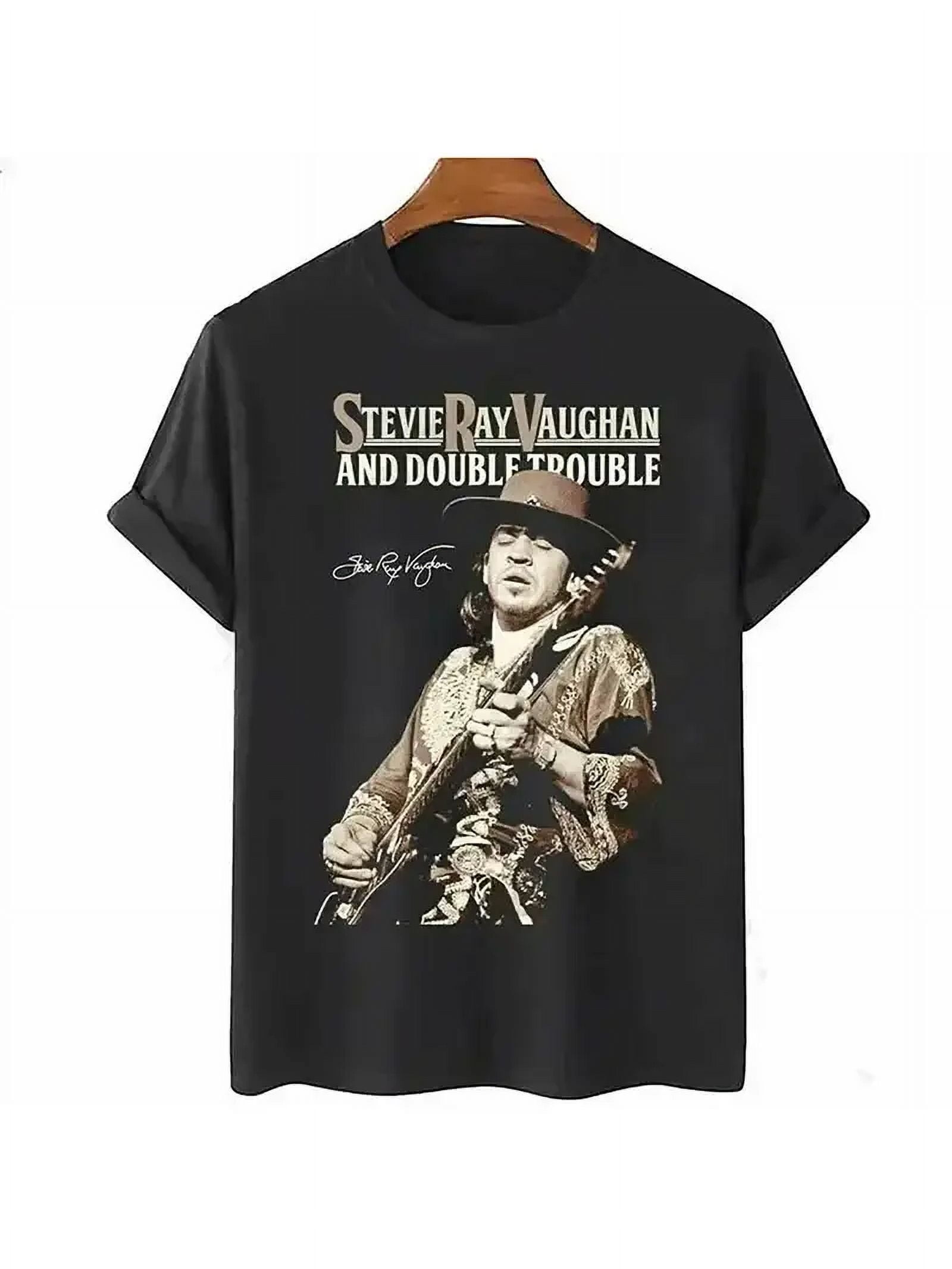 Steve Ray Vaughan Graphic Cotton T-Shirt for Men - Large Size, 100% ...