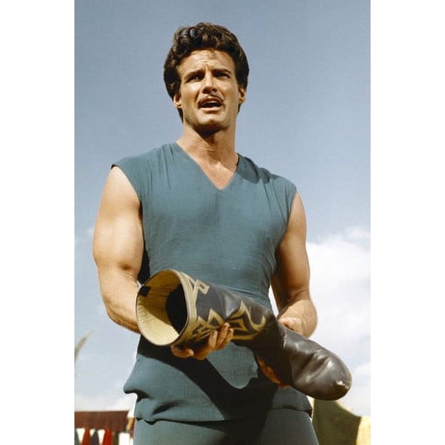 Steve Reeves macho pose in blue tunic 24x36 Poster - Walmart.com