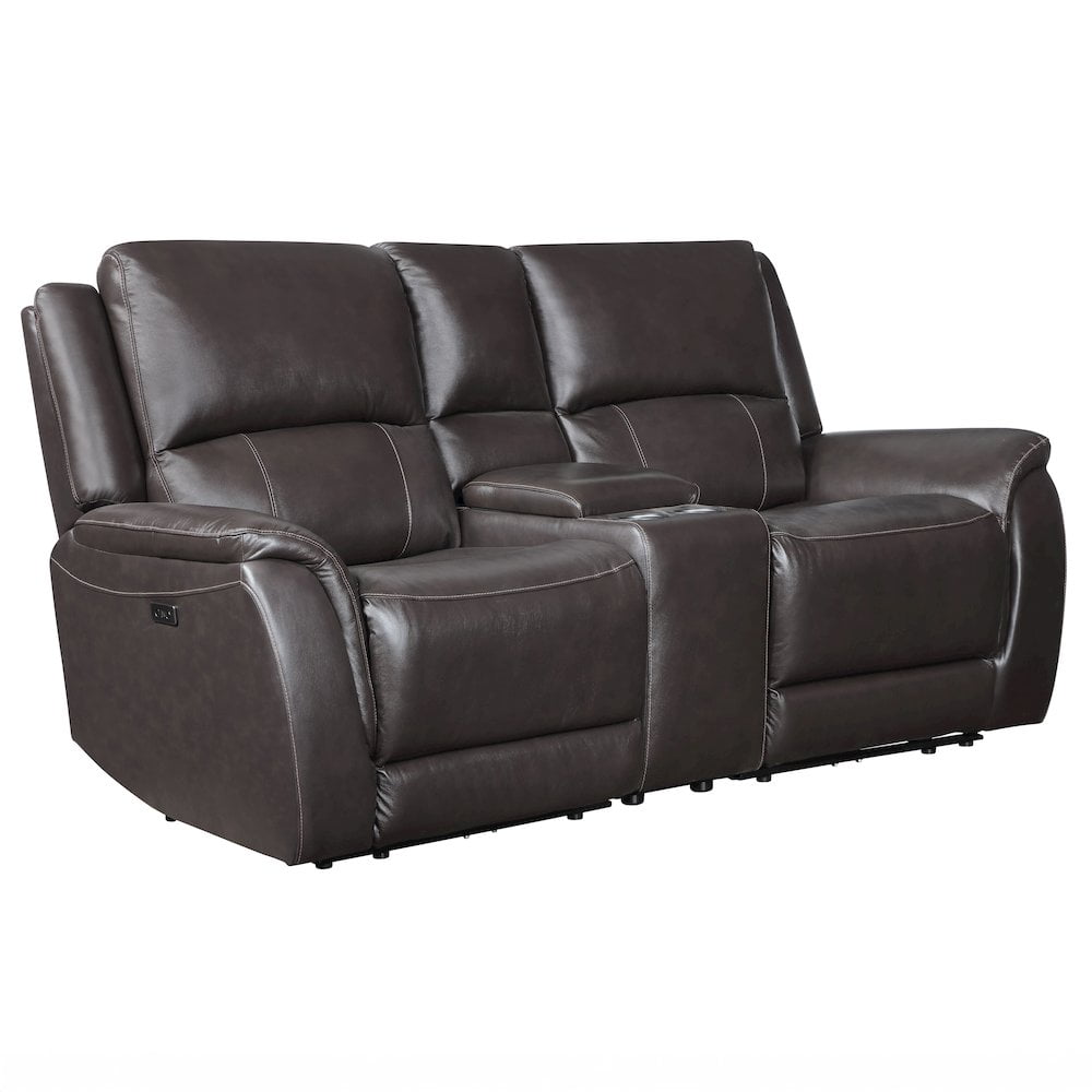 Steve Silver Alexandria Power Leather Reclining Conso - Walmart.com