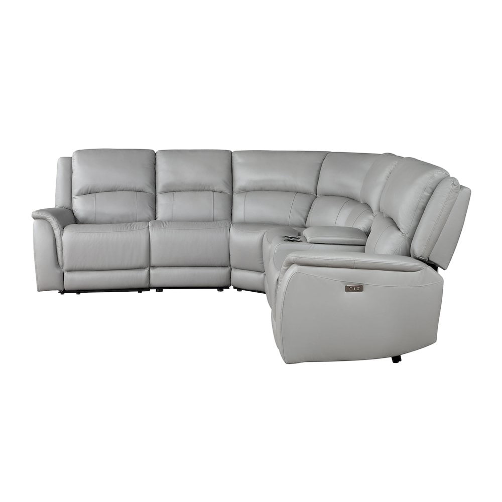 Steve Silver Alexandria 6-Piece Dual-Power Leather Reclining Sectional ...