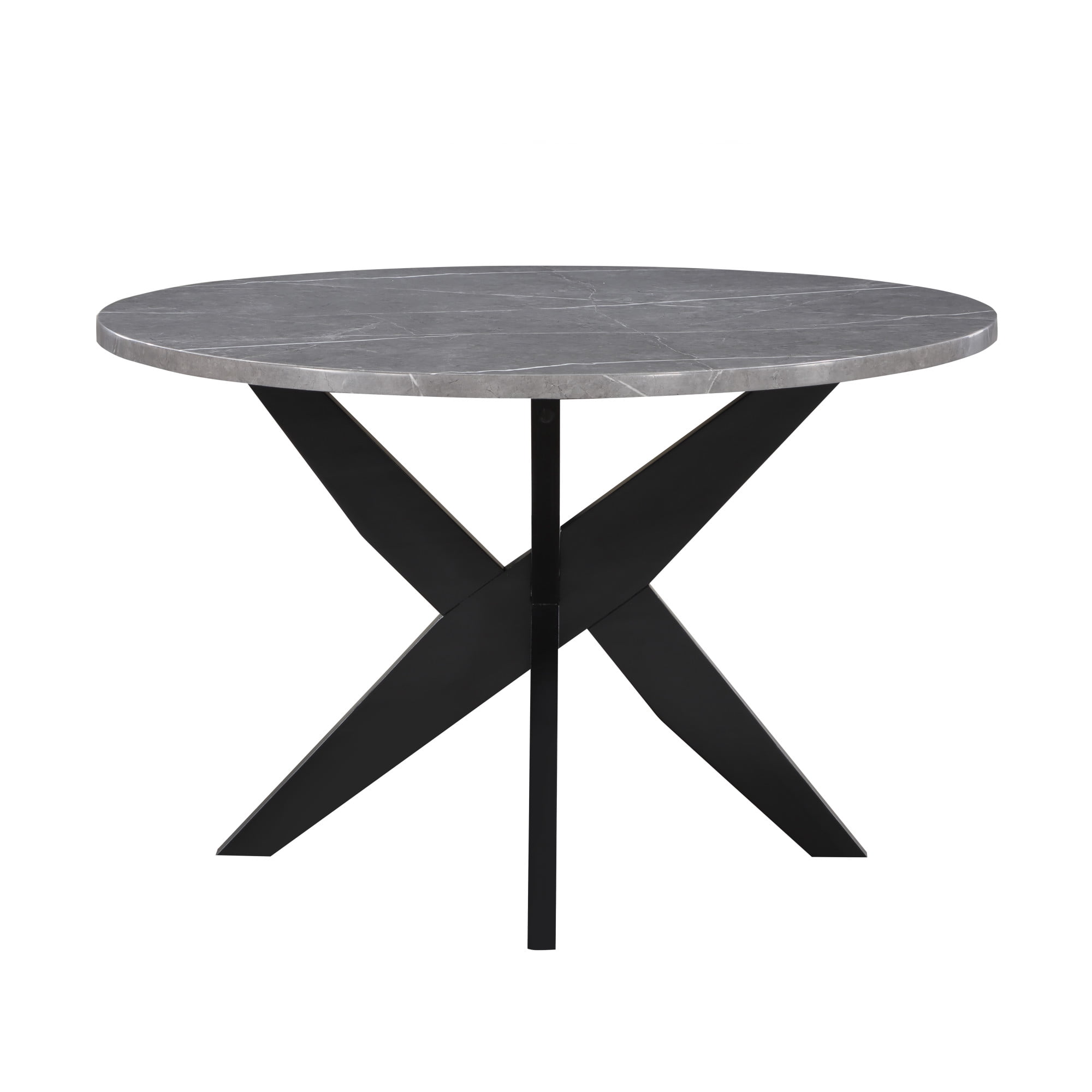 Steve Silver Amy Gray Faux Marble 48-inch Round Dining Table - Walmart.com