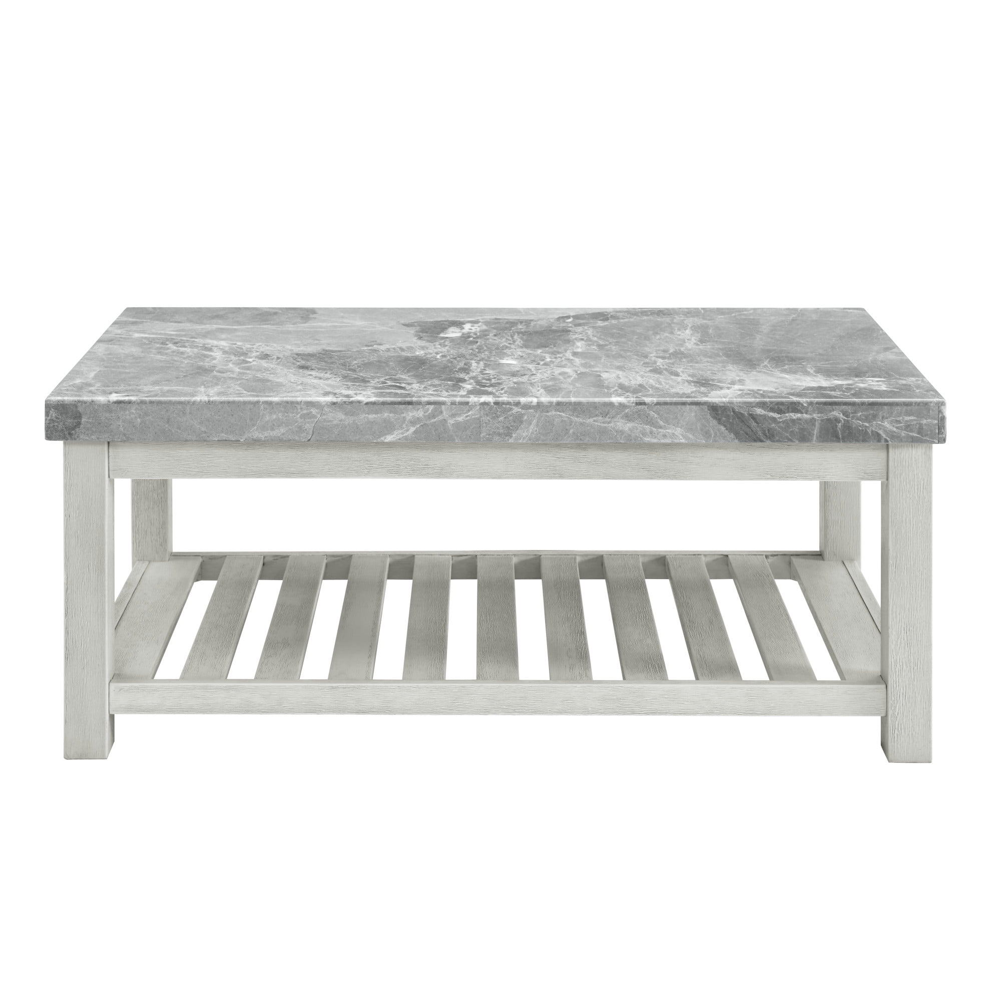 Steve Silver Canova Indoor 51.6"H Genuine Marble Top Coffee Table, Gray ...
