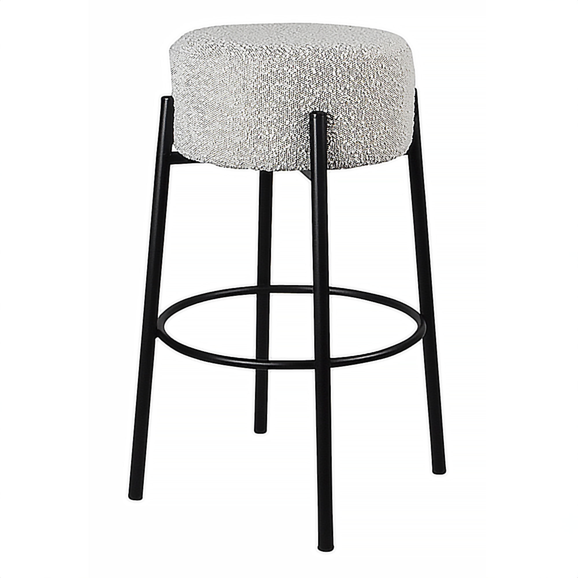 Steve Silver Cole Modern Round Backless Boucle Upholstery Counter Stool ...