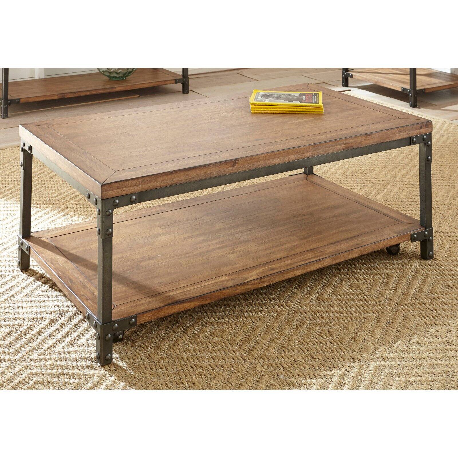 Steve Silver Lantana Coffee Table with Caster in Antique Brown Honey ...