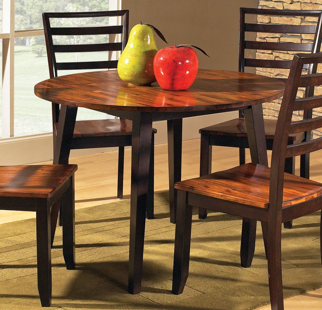 Steve Silver Company Abaco Round Double Drop Leaf Dining Table, Solid ...