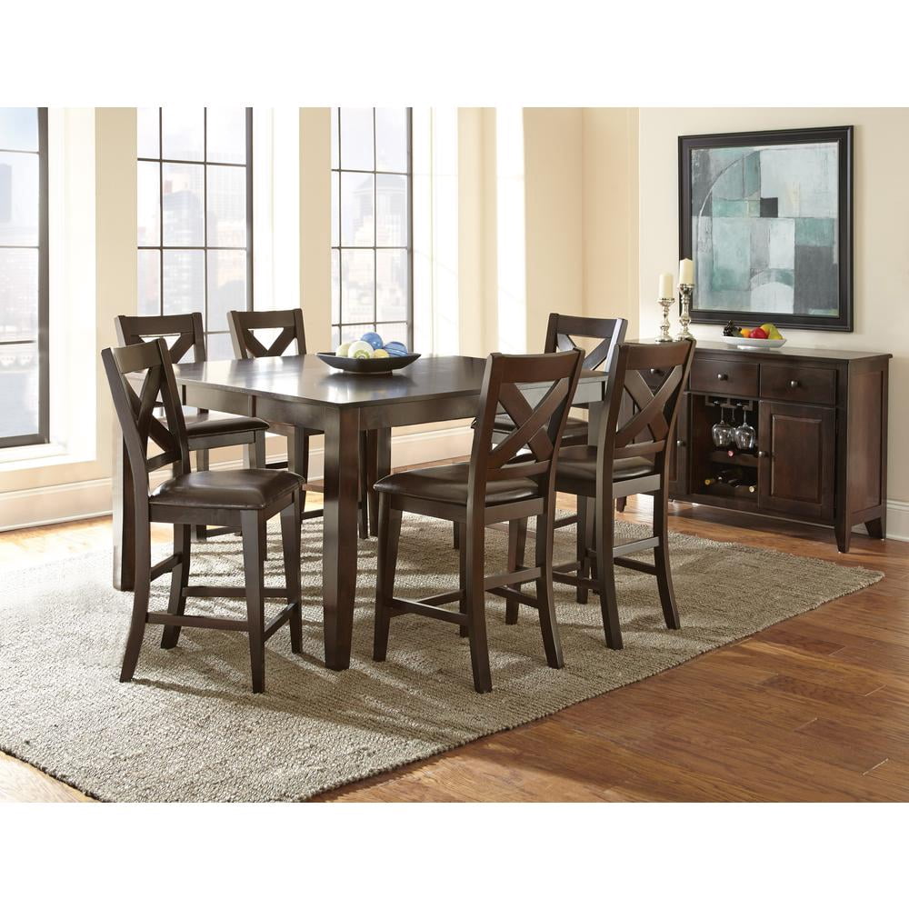 Steve Silver Crosspointe 7 Pc Counter Height Dining Set - Walmart ...