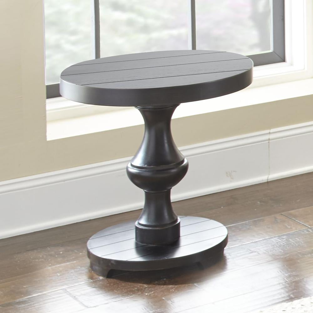 Steve Silver Dory 22" Round Pedestal End Table, Ebony Black - Walmart.com