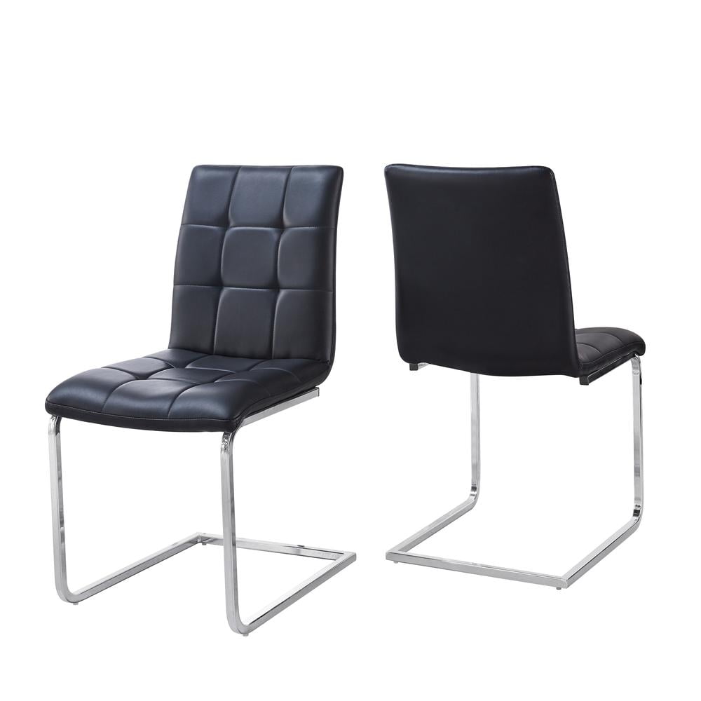 Steve Silver Escondido Side Chair With Black And Chrome Finish ED480SK ...